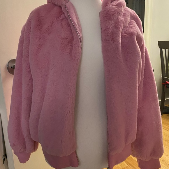 Pantone | Jackets & Coats | Pantone Pink Faux Fur Jacket | Poshmark